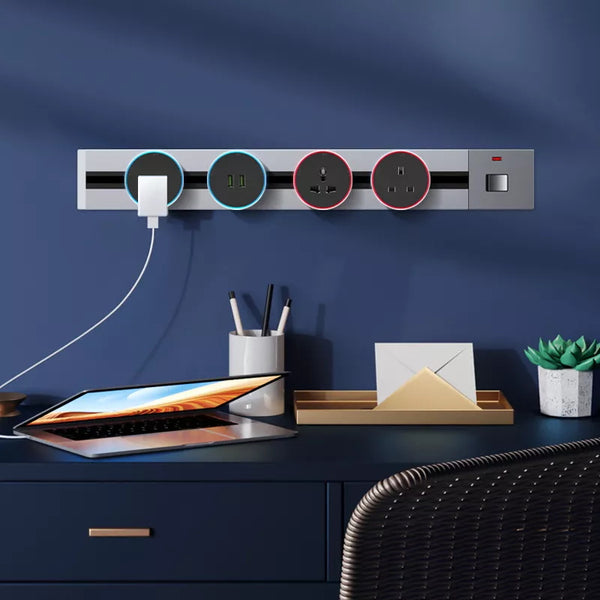 PTA-ALD Power Track Adapter With LED Light Movable Socket Round-Type A – DIHOOL