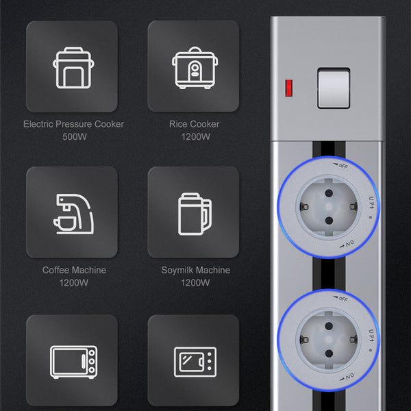 PTC1T Concealed Mounted Power Track With Switch And Adapter+LED (5P/3P – DIHOOL