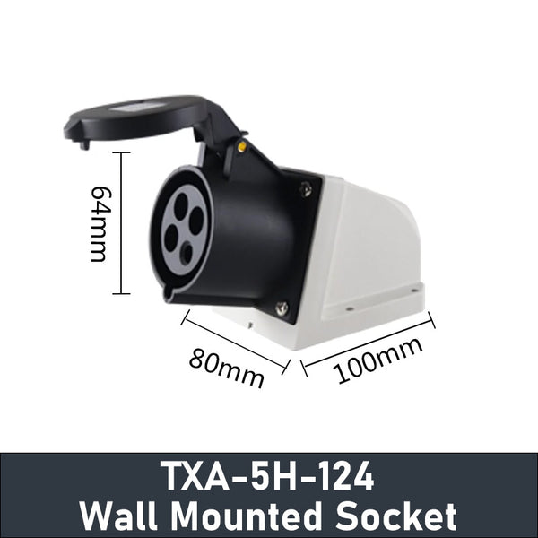 TXA-5H Black Industrial Plug And Socket Coupler Waterproof IP44 4Pins – DIHOOL