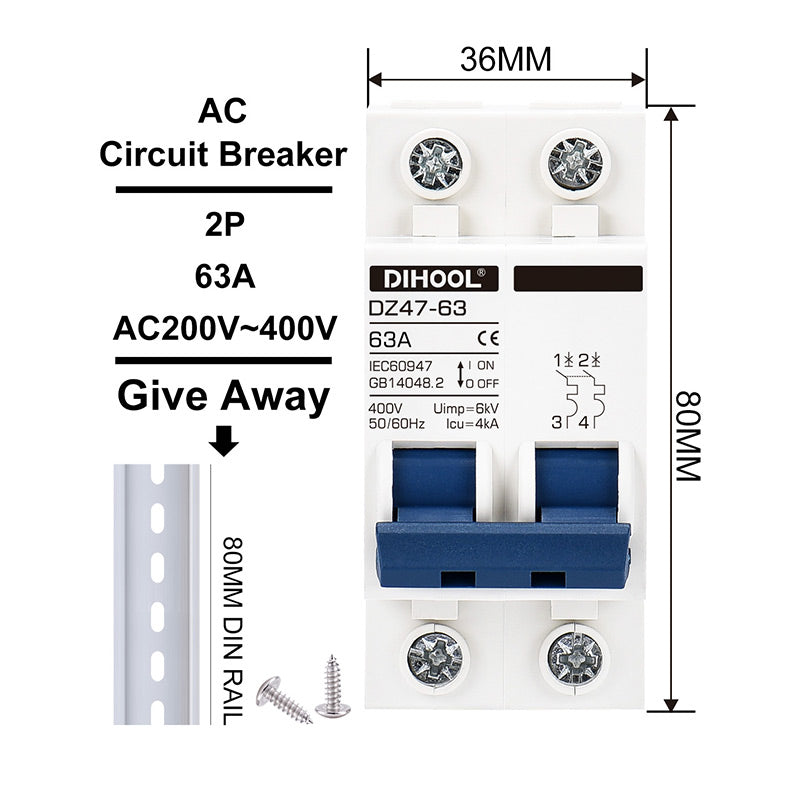 DZ47-1/2/3/4P Miniature Circuit Breaker – DIHOOL