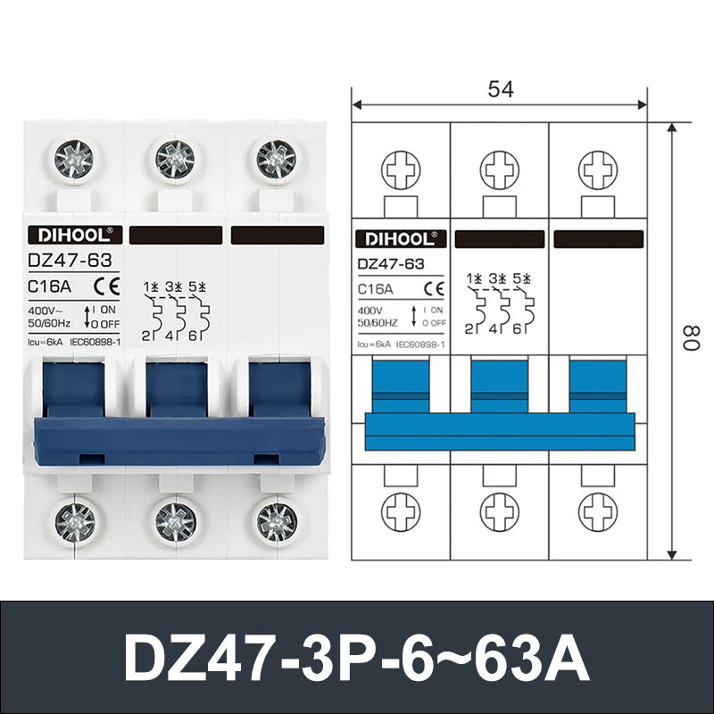DZ47-1/2/3/4P Miniature Circuit Breaker – DIHOOL