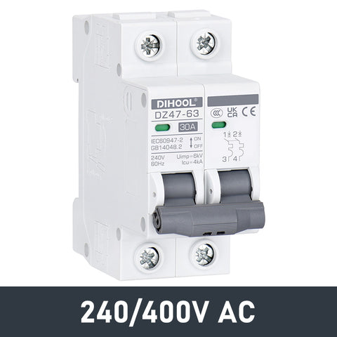 DZ47FB-1/2/3/4P Miniature Circuit Breaker Grey Handie With Indication – DIHOOL