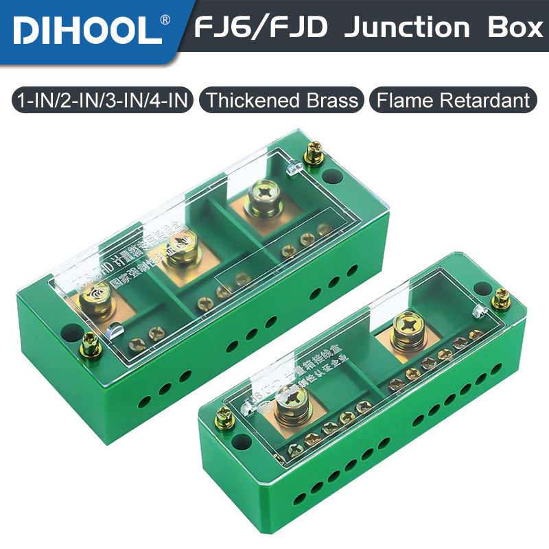 FJ6/JHD Junction Box Unipolar Splitter 1/2/3/4-IN Multiple-OUT Meterin ...
