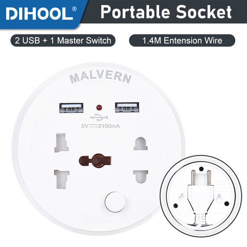"GRP20 Multifunctional Socket with USB Power Outlet Portable Universal ...