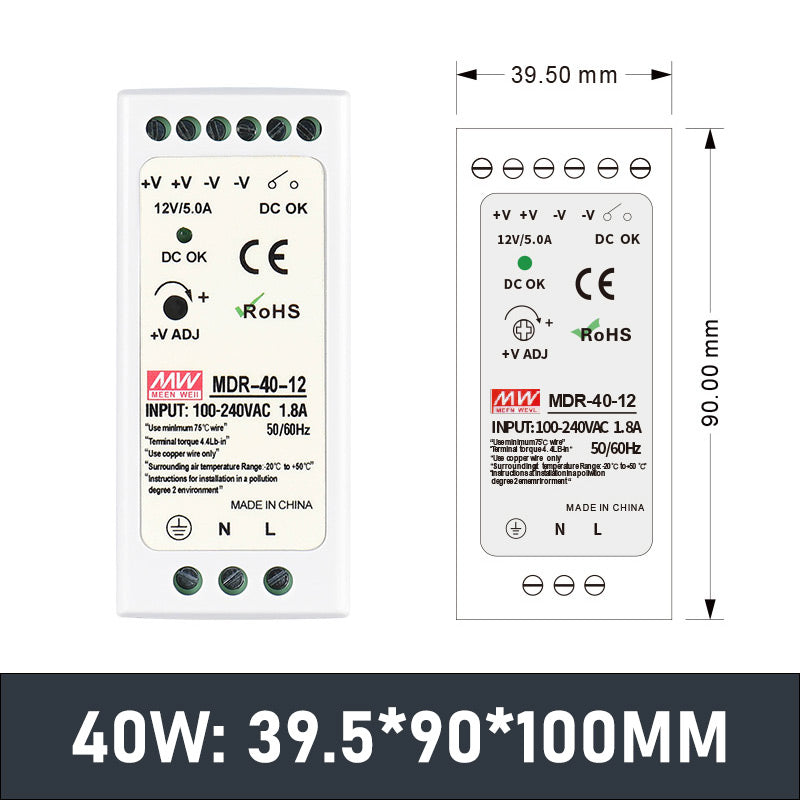 MDR Rail Type Switching Power Supply 5V/12V/24V/48V 10W/20W/40W/60W/10 ...