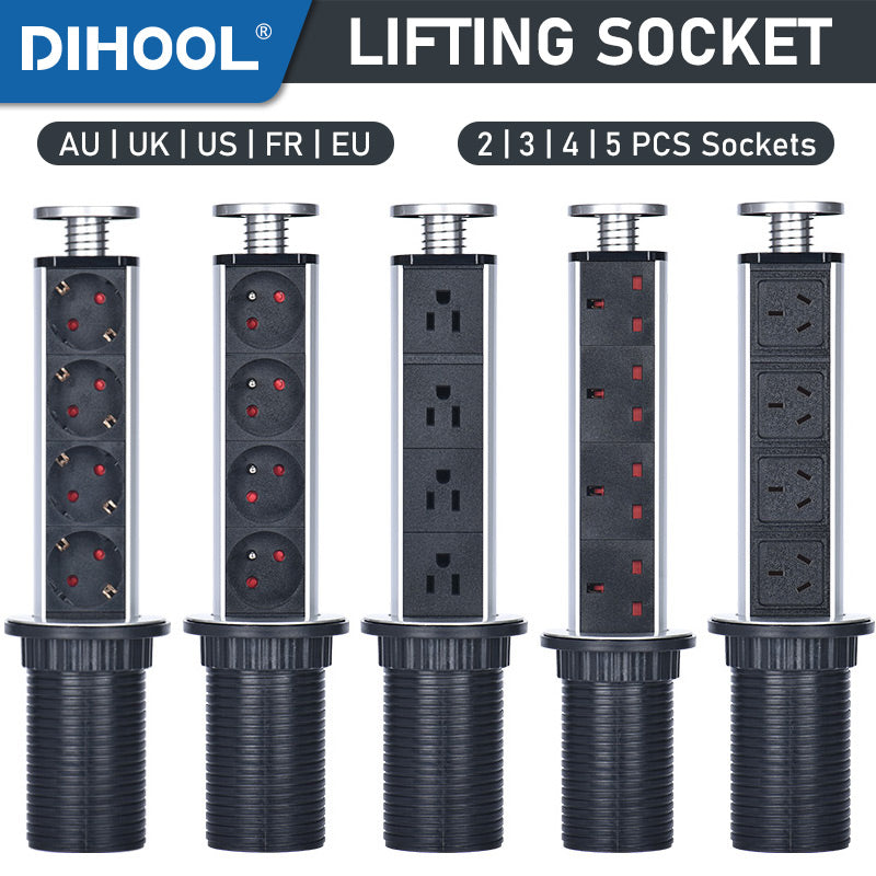 POP 60/80-Holes Hidden Lifting Socket Motorized Pop Up Retractable Out ...