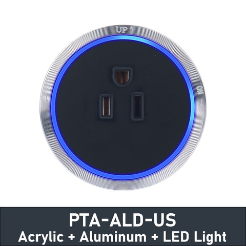 PTA-ALD Power Track Adapter With LED Light Movable Socket Round-Type A ...