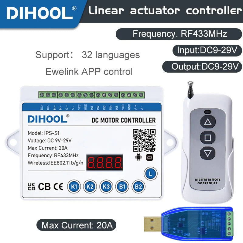 DC Motor serial port Controller For Electric Linear Motion Actuator ...