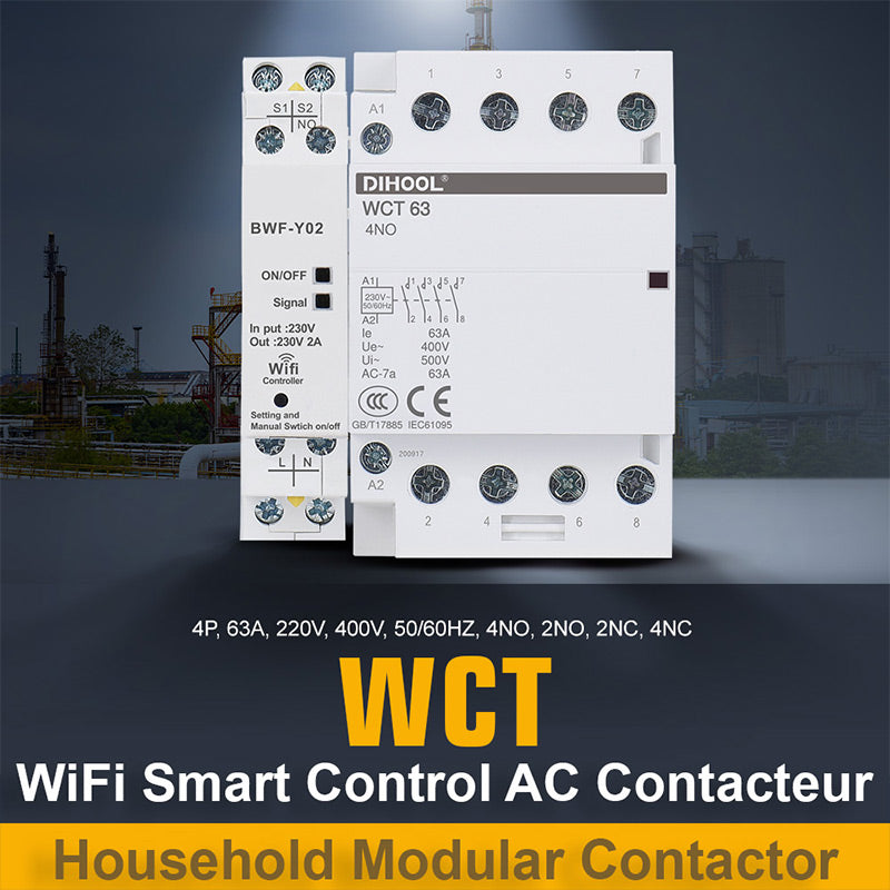 WIFI Controller of WCT household Din rail Modular AC contactor – DIHOOL