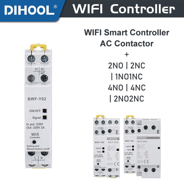 WIFI Controller of WCT household Din rail Modular AC contactor – DIHOOL